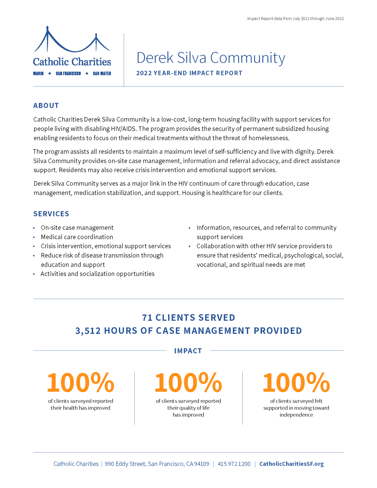 Our Impact - Catholic Charities San Francisco